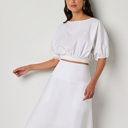 Click here for Worthington Womens Round Neck 3/4 Sleeve Satin Blo... prices