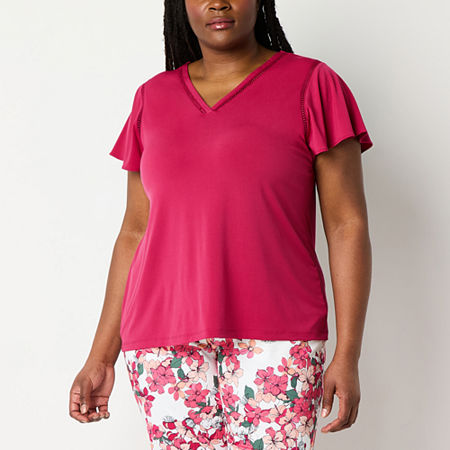 Click here for Liz Claiborne Womens V Neck Short Sleeve Plus Blou... prices