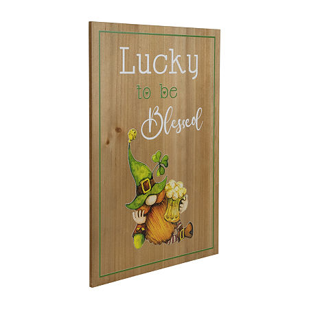 Click here for Northlight 19 Lucky To Be Blessed Wooden Wall Sign... prices