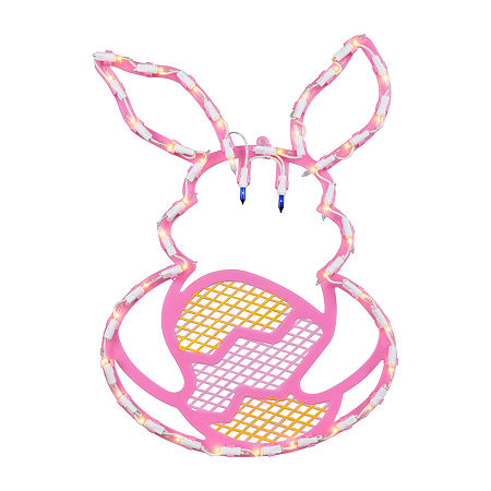 Click here for Northlight 17 Lighted Pink Bunny With Egg Window E... prices