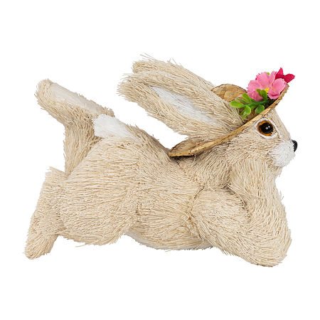 Click here for Northlight 9 Beige Rabbit With Floral Straw Hat Ea... prices