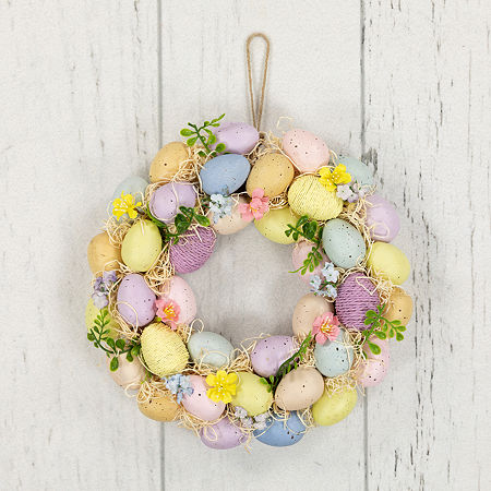 Click here for Northlight 13 Multicolor Floral And Egg Spring Wre... prices