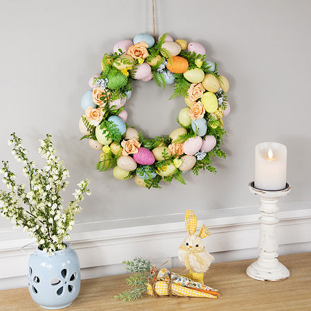Click here for Northlight 15 Artificial Floral Egg Spring Wreath... prices