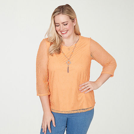 Click here for Alfred Dunner Womens Crew Neck 3/4 Sleeve T-Shirt... prices