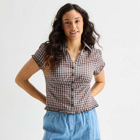 Click here for Forever 21 Womens Juniors Short Sleeve Button-Down... prices