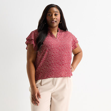 Click here for Liz Claiborne Womens Plus Blouse  0x  Red prices