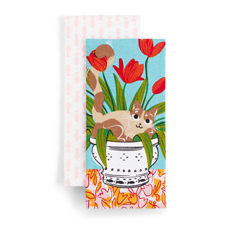 Click here for Layerings Spring Cat 2-pc. Kitchen Towel Set  One... prices