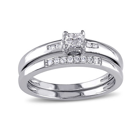 Click here for 1/6 CT.T.W. Natural Diamond Sterling Silver Bridal... prices