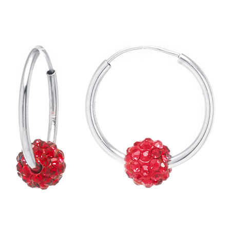 Click here for Silver Treasures Womens Red Crystal Sterling Silve... prices