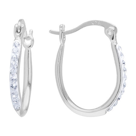 Click here for Athra Sterling Silver Clear Crystal Hoop Earrings prices