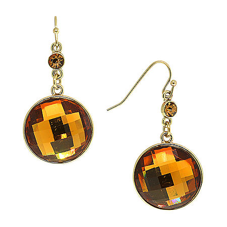 Click here for 1928 Gold Tone Round Drop Earrings  One Size  Brow... prices