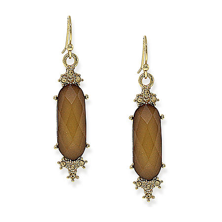 Click here for 1928 Gold Tone Drop Earrings  One Size  Brown prices