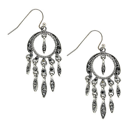 Click here for 1928 Silver Tone Womens Gray Chandelier Earrings... prices