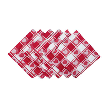 Click here for Design Imports Hearts Woven Check 6-pc. Napkins  O... prices