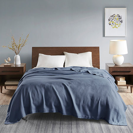 Madison Park Egyptian Cotton Blanket  Full/Queen - Blue