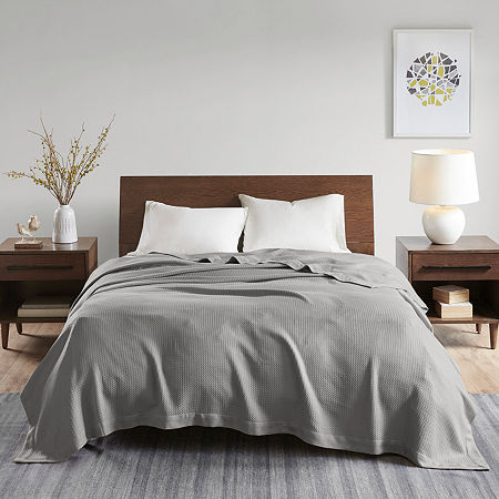 Madison Park Egyptian Cotton Blanket  Twin - Grey
