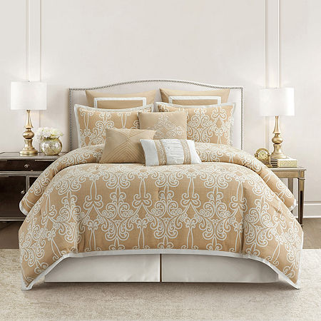 Stratford Park Djazira Damask 9-Pc. Comforter Set  Queen - Gold