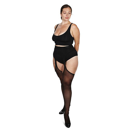 Click here for MeMoi Womens Suspender Lace Trim Plus Tights  1x-2... prices