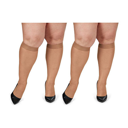 Click here for MeMoi Womens 2 Pair Pack Silky Sheer Curvy Knee Hi... prices