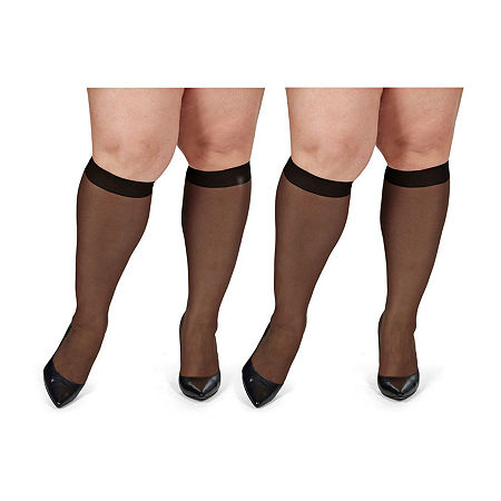 Click here for MeMoi Womens 2 Pair Pack Silky Sheer Curvy Knee Hi... prices