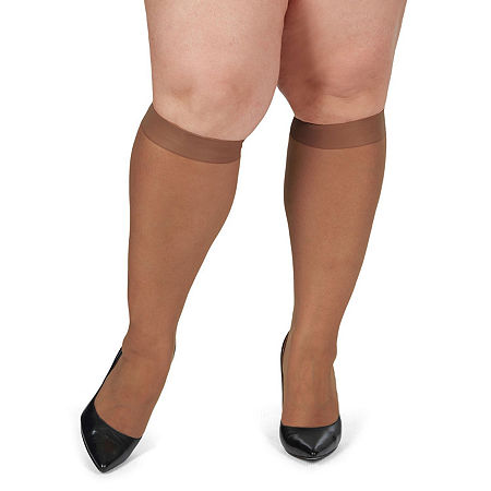 Click here for MeMoi Womens 2 Pair Pack Silky Sheer Curvy Knee Hi... prices