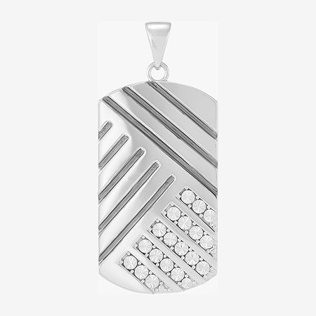 Click here for Mens Sterling Silver Rectangular 24 Inch Pendant N... prices
