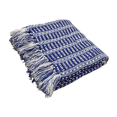 Click here for Lr Home Jayden Stripe Throw  One Size  Blue prices