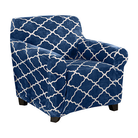 Click here for Linery Stretch Velvet Plush Chair Slipcover  One S... prices