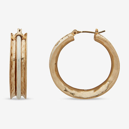 Click here for a.n.a Two Tone Hammered Womens 32mm Hoop Earrings... prices