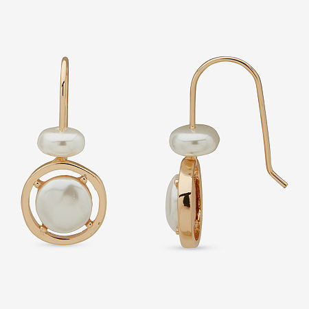 Click here for Worthington Gold Tone Womens White Simulated Pearl... prices