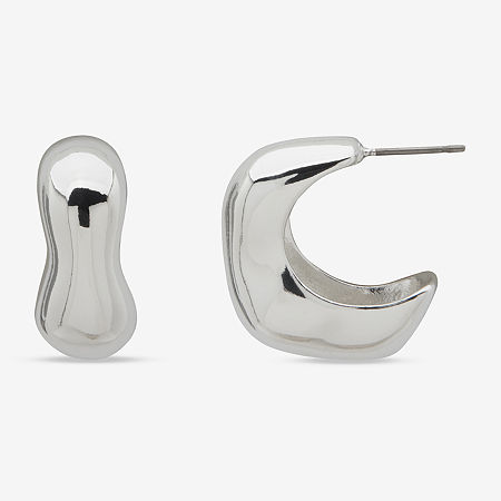 Click here for Worthington Silver Tone Womens 25.4mm Hoop Earring... prices