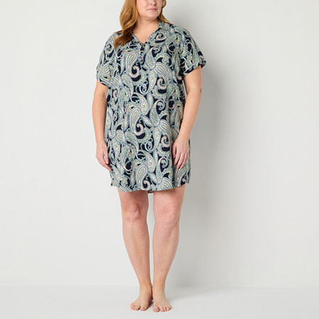 Click here for Liz Claiborne Womens Poplin Short Sleeve Plus Nigh... prices