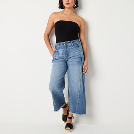 Click here for a.n.a Soft Drape Womens High Rise Wide Leg Cropped... prices