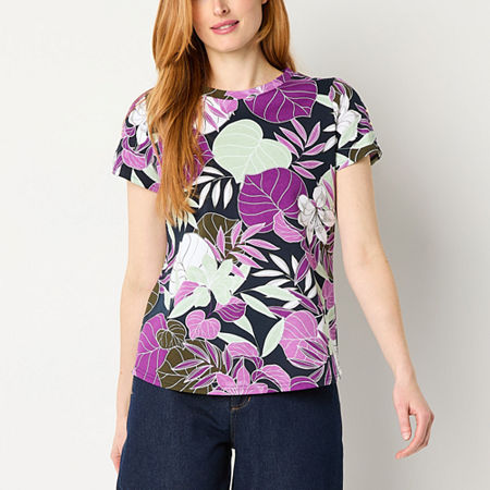 Click here for Liz Claiborne Womens Round Neck Short Sleeve Blous... prices