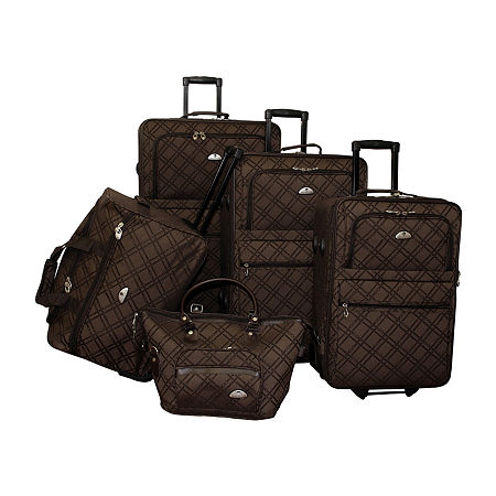 American Flyer Pemberly Buckles 5pc. Luggage Set - Brown