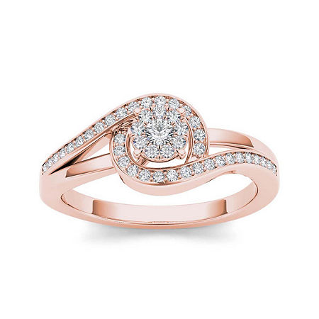 Click here for 1/5 CT.T.W. Natural Diamond Swirl 10K Rose Gold En... prices