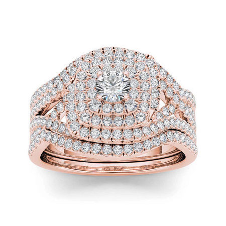 Click here for 1 CT.T.W. Natural Diamond 10K Rose Gold Bridal Rin... prices