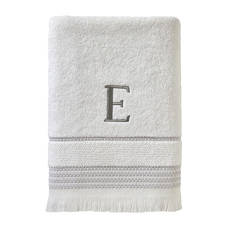 Saturday Knight Casual Monogram Bath Towel  One Size  White