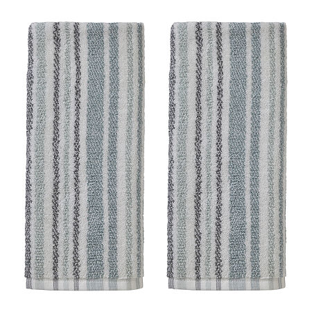 Skl Home Farmhouse Stripe Cotton 2 Piece Hand Towel Set  26 x 16 - Multi