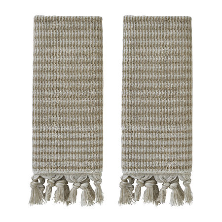 Skl Home Long Borough Turkish Cotton 2 Piece Hand Towel Set  26 x 16 - Tan
