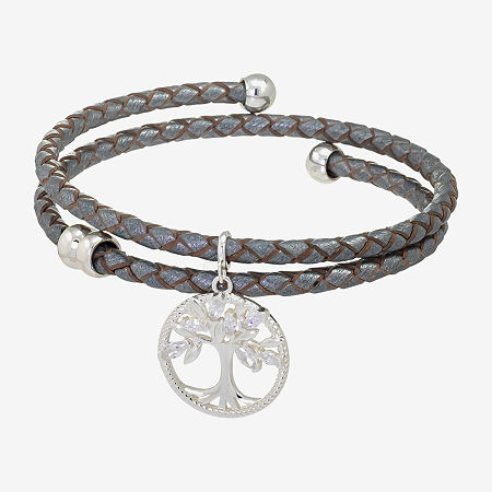 Click here for Sparkle Allure Grey Leather Coil Tree Of Life Wome... prices