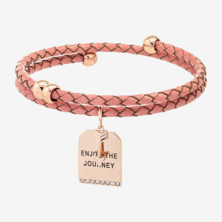 Click here for Sparkle Allure Pink Leather Coil Womens Cubic Zirc... prices