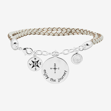 Click here for Sparkle Allure White Leather Compass Womens Cubic... prices