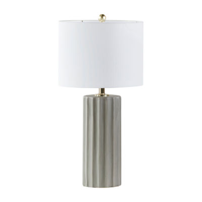 INK+IVY Glendale Ribbed Ceramic Table Lamp, Color: Gray - JCPenney