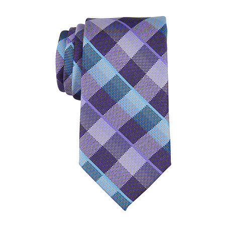 Click here for Stafford Clawson Checked Tie  One Size  Purple prices