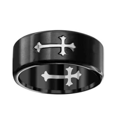Mens 7MM Stainless Steel Cross Wedding Band - JCPenney