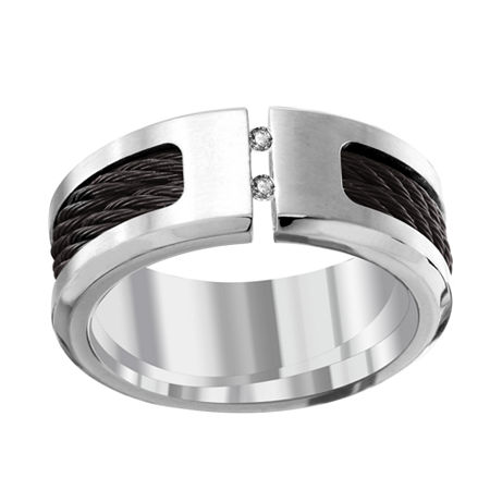 Click here for Mens 8MM Diamond Accent Natural White Diamond Tita... prices