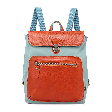 Tsd Brand Valley Trail Coated Canvas Backpack - Aqua