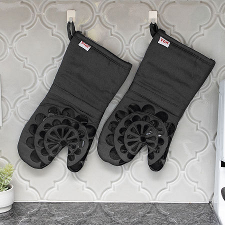 Click here for T-Fal Silicone 2-pc. Oven Mitt Set  One Size  Blac... prices