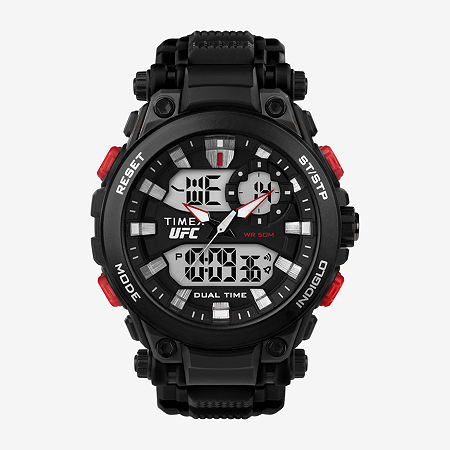 Timex Ufc Mens Quartz Impact Resin Black Watch  50mm - Black